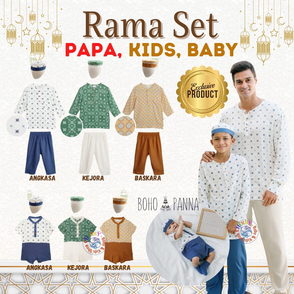 Jual Bohopanna Couple Rama Papa dan Anak 0-10 Tahun Setelan Koko + Peci ...