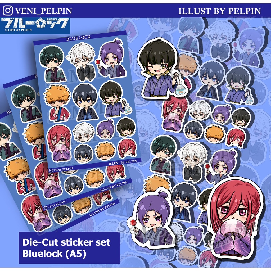 Jual Sticker stiker set die cut blue lock bluelock set A5 anime isagi ...