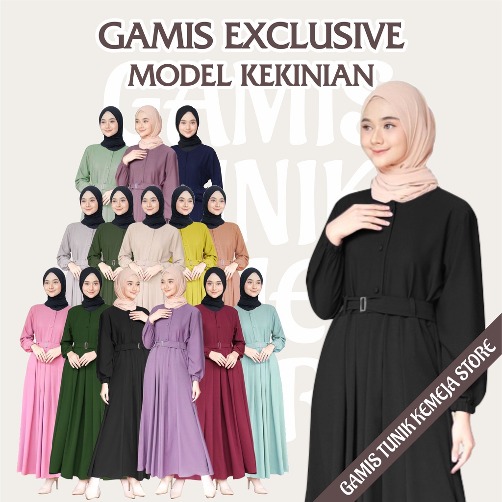 Jual Model Gamis Terbaru 2024 Hitam Polos Simpel Modern Remaja Dress ...