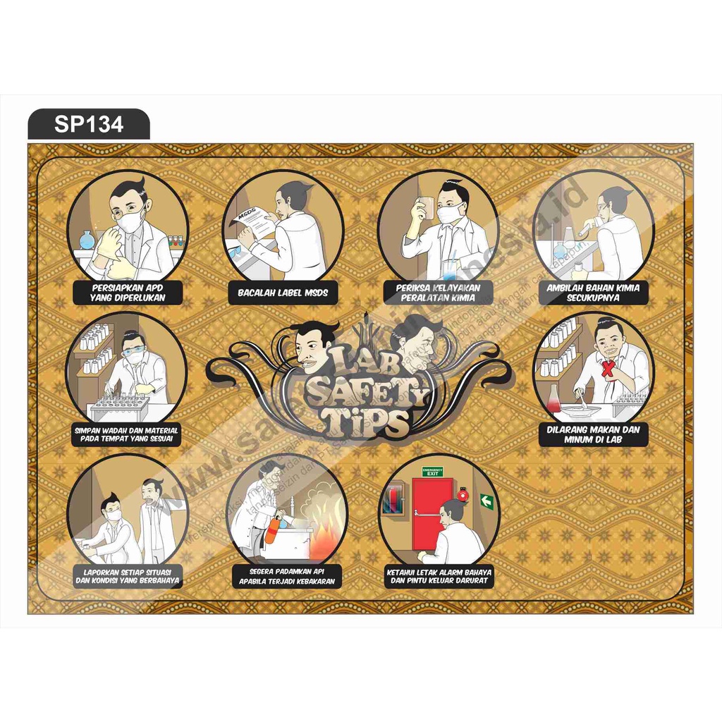Jual SP134 Poster K3 Safety A2 - Tips Pada Saat Berada di Laboratorium ...