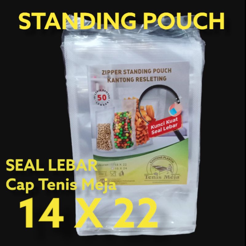 Jual Standing pouch 14x22 seal lebar 1 pack isi 50 lembar merek tenis ...