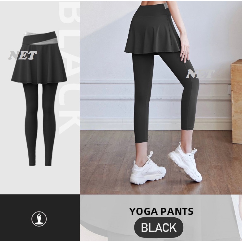 Jual [Ready Lengkap] Premium A-Line 2in1 Legging Rok Sport Wanita High ...