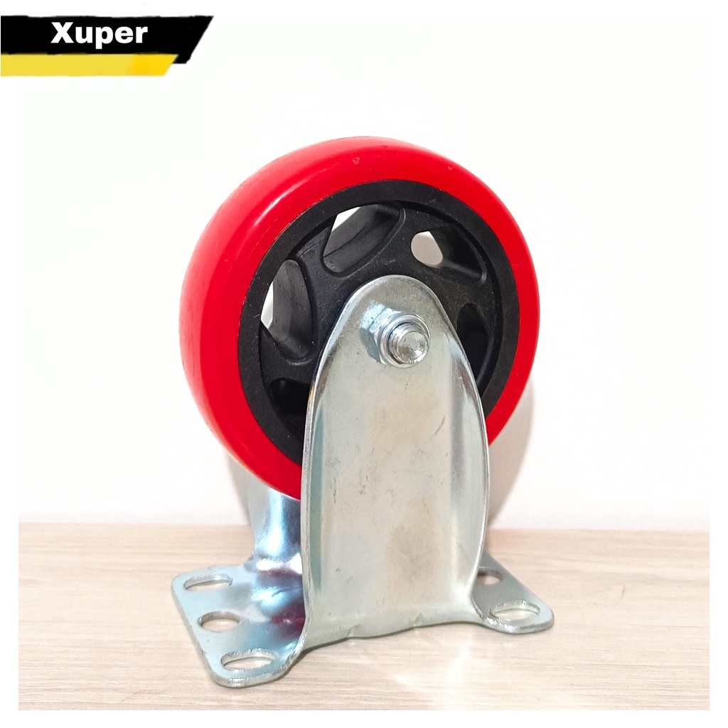 Jual RODA PVC MERAH 3 INCH MATI / SWIVEL 75 MM | Shopee Indonesia