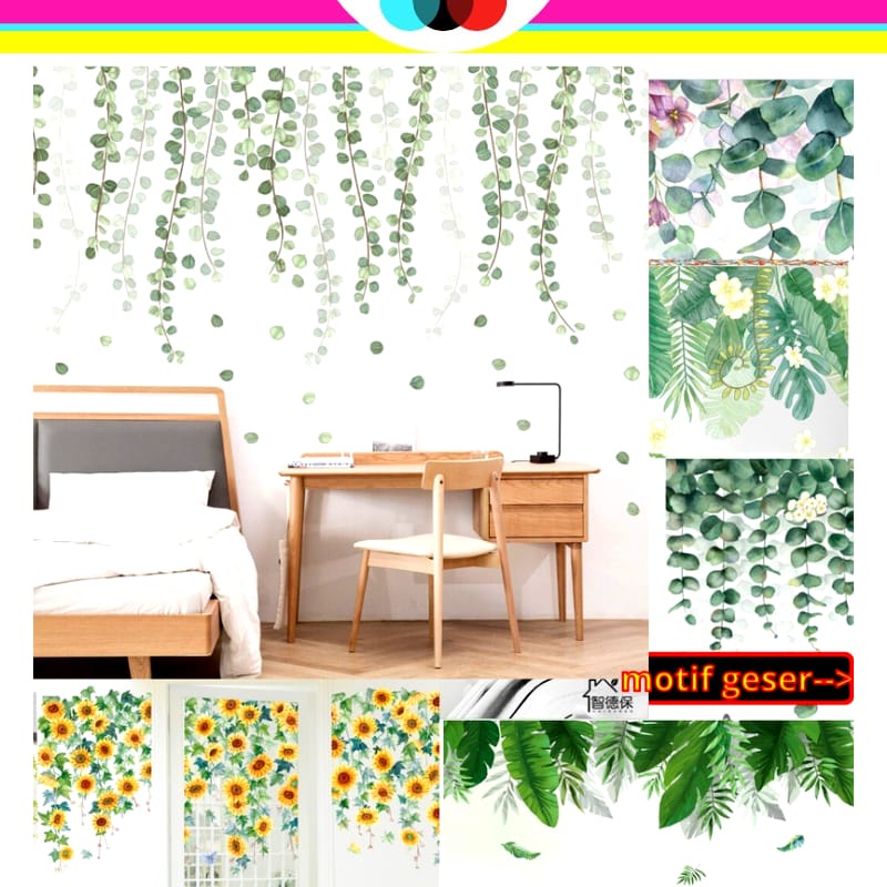 Jual WALL STIKER SETIKER STICKER DINDING SALUR SULUR DAUN HIJAU WALLPAPER WALPAPER TEMBOK ...