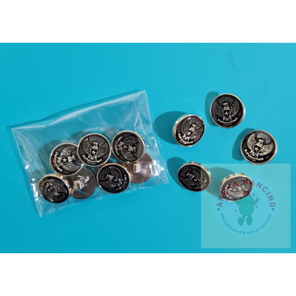 Jual [7pcs] Kancing Jas Epoxy Motif Garuda Mahkota Ukuran 32L / Kancing ...
