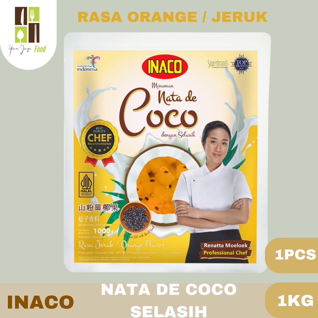Jual Inaco Nata De Coco Dengan Selasih Rasa Strawberry / Jeruk 1Kg 1 ...