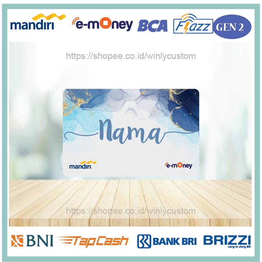Jual KARTU EMONEY ETOLL DESIGN CUSTOM NAMA BLUE LUCU 23 E MONEY MANDIRI ...