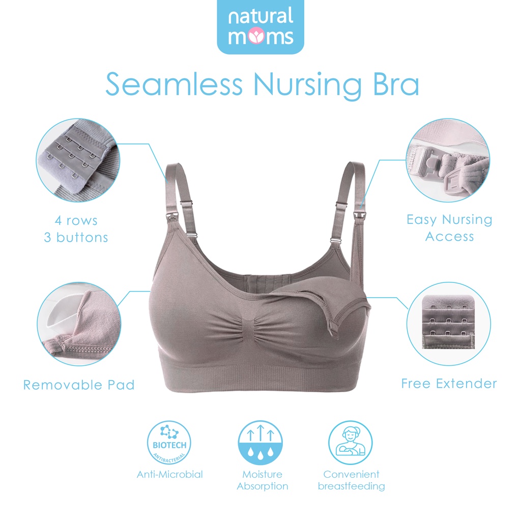 Jual Bra Menyusui Natural Moms | Seamless Maternity & Nursing Bra ...