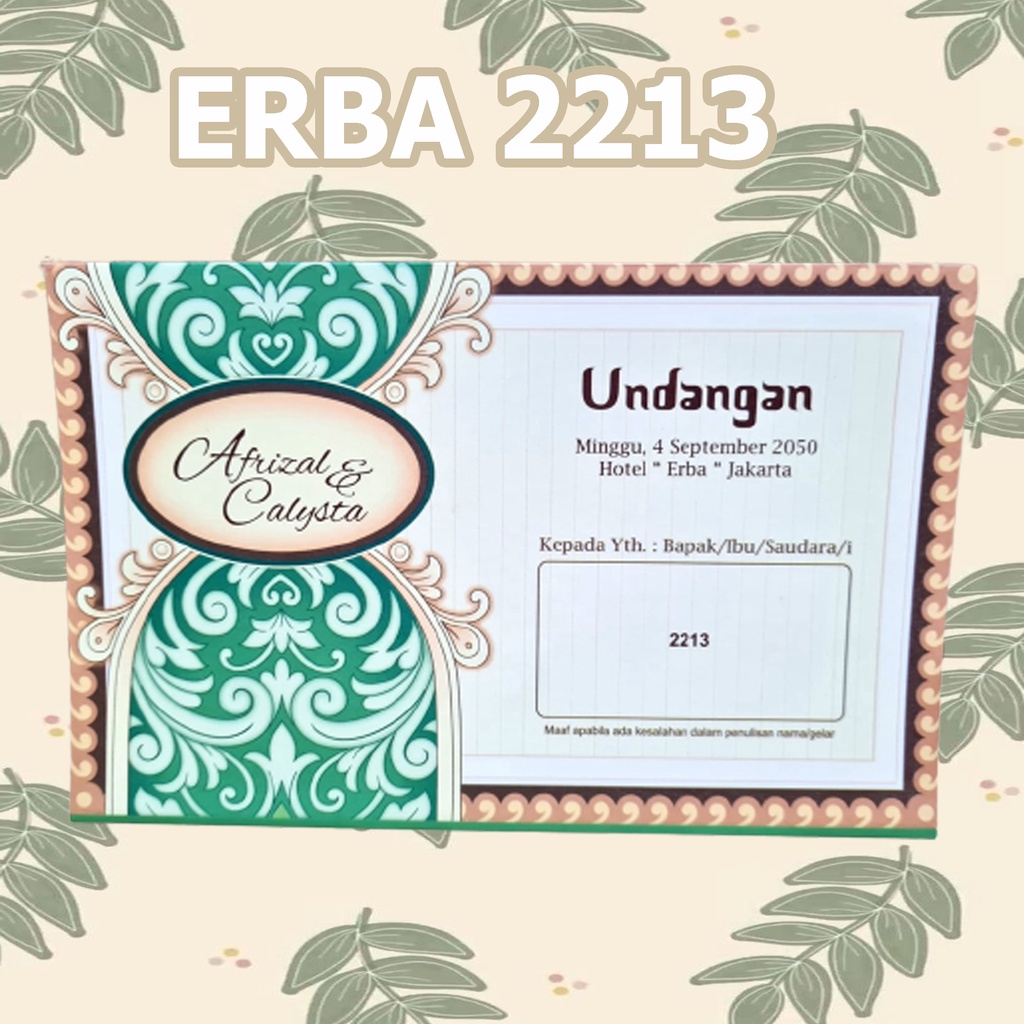 Jual Blangko Undangan Pernikahan Kosong Murah ERBA 2213 HARGA MURAH ...
