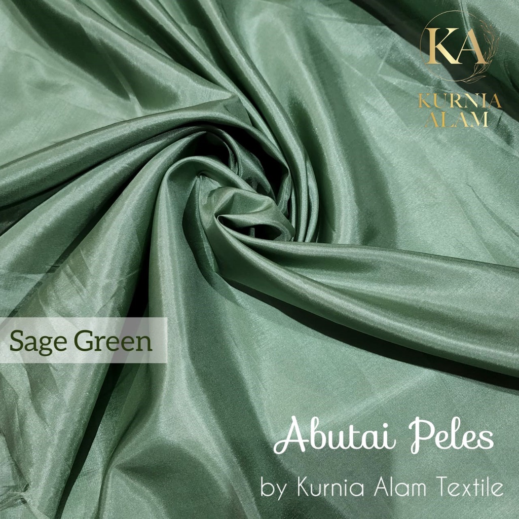 Jual Kain Abutai Peles Furing Bahan Dekorasi Gamis Kebaya Sage Green ...