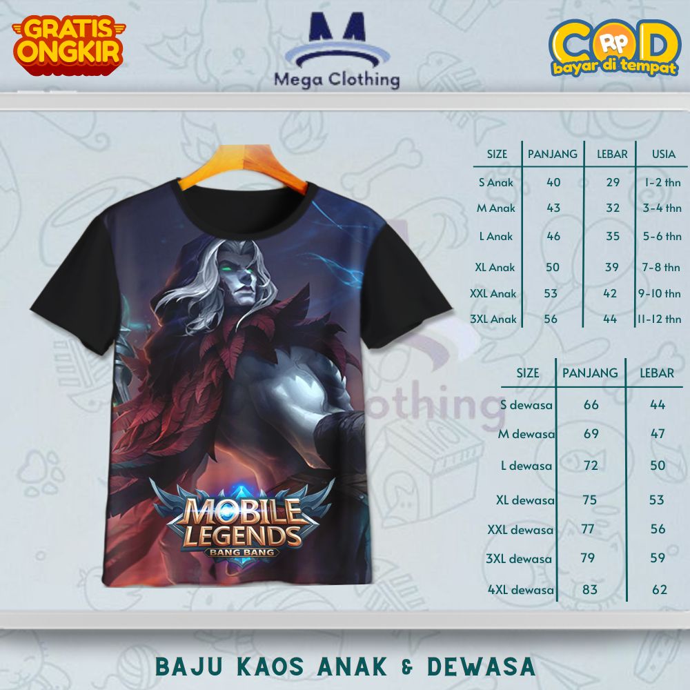 Jual Kaos ML Mobile Legend Support Faramis Anak & Dewasa - Baju Couple Anak & Dewasa ML Mobile ...