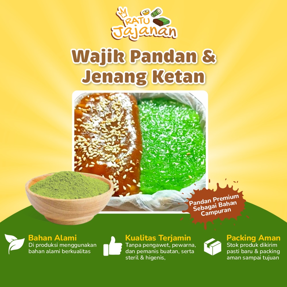 Jual Wajik Oleh-Oleh Wajik Pandan+Jenang Ketan Ratu Jajanan | Shopee ...