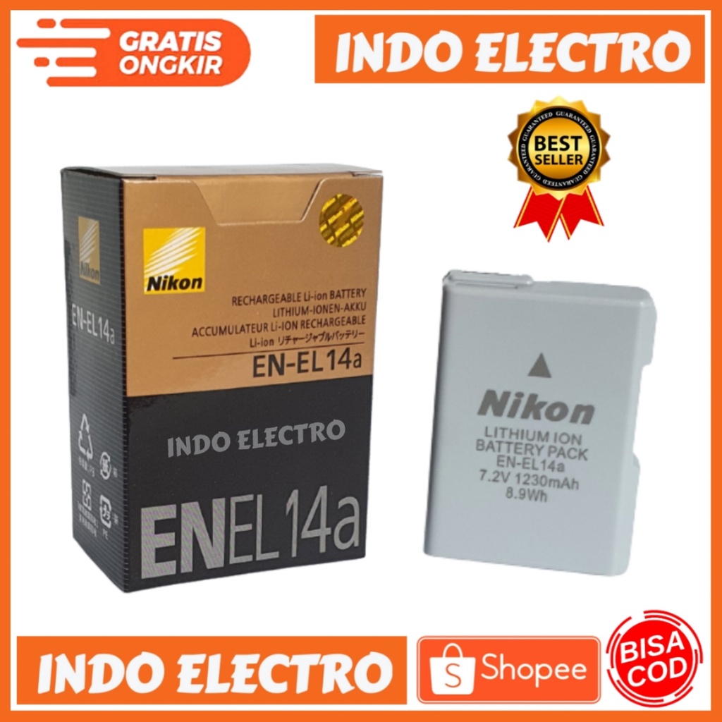Jual Baterai EN-EL14a For Nikon D3300 D3400 D3500 D5300 D5500 D5600 | Shopee Indonesia
