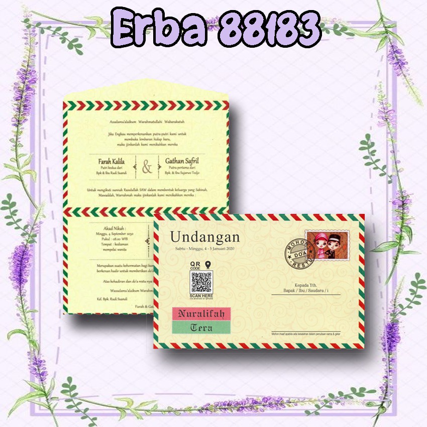 Jual Blangko Undangan Erba 88183 / UNDANGAN KOSONGAN / UNDANGAN + CETAK ...