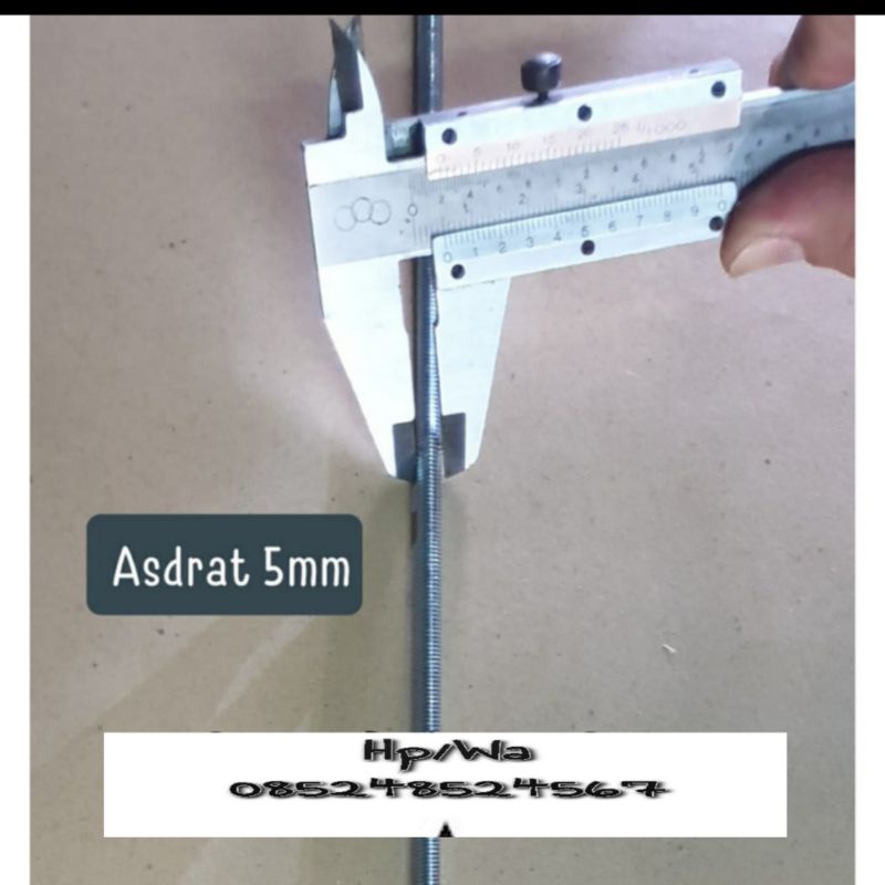 Jual Asdrat M5 (5 mm) / Longdrat M5 (5 mm) / Stud Bolt M5 (5 mm) | Shopee Indonesia