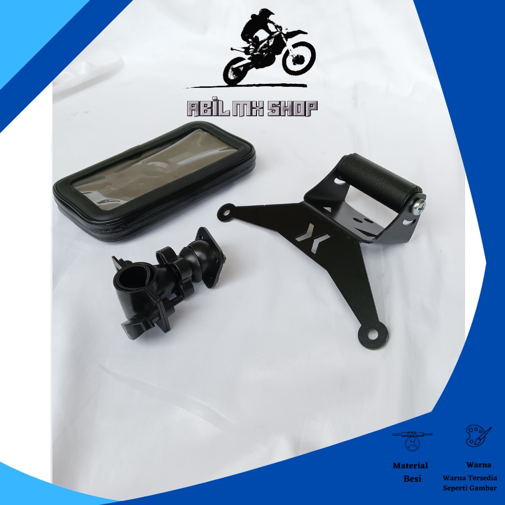 Jual PAKET BRACKET HOLDER HP XMAX DAN HOLDER WARTERPROOF | Shopee Indonesia