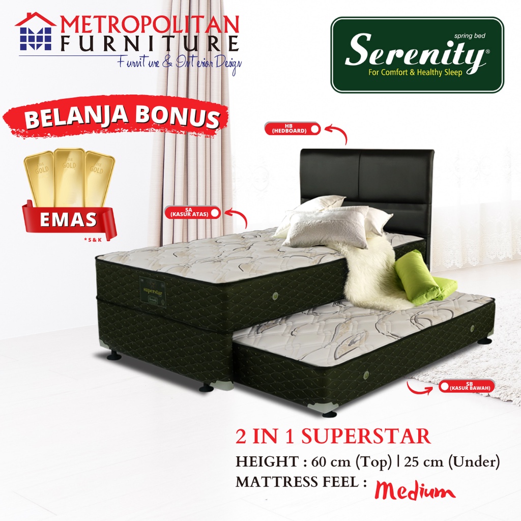 Jual Kasur Springbed Elite Serenity Superior Superstar Spring bed 2in1 ...