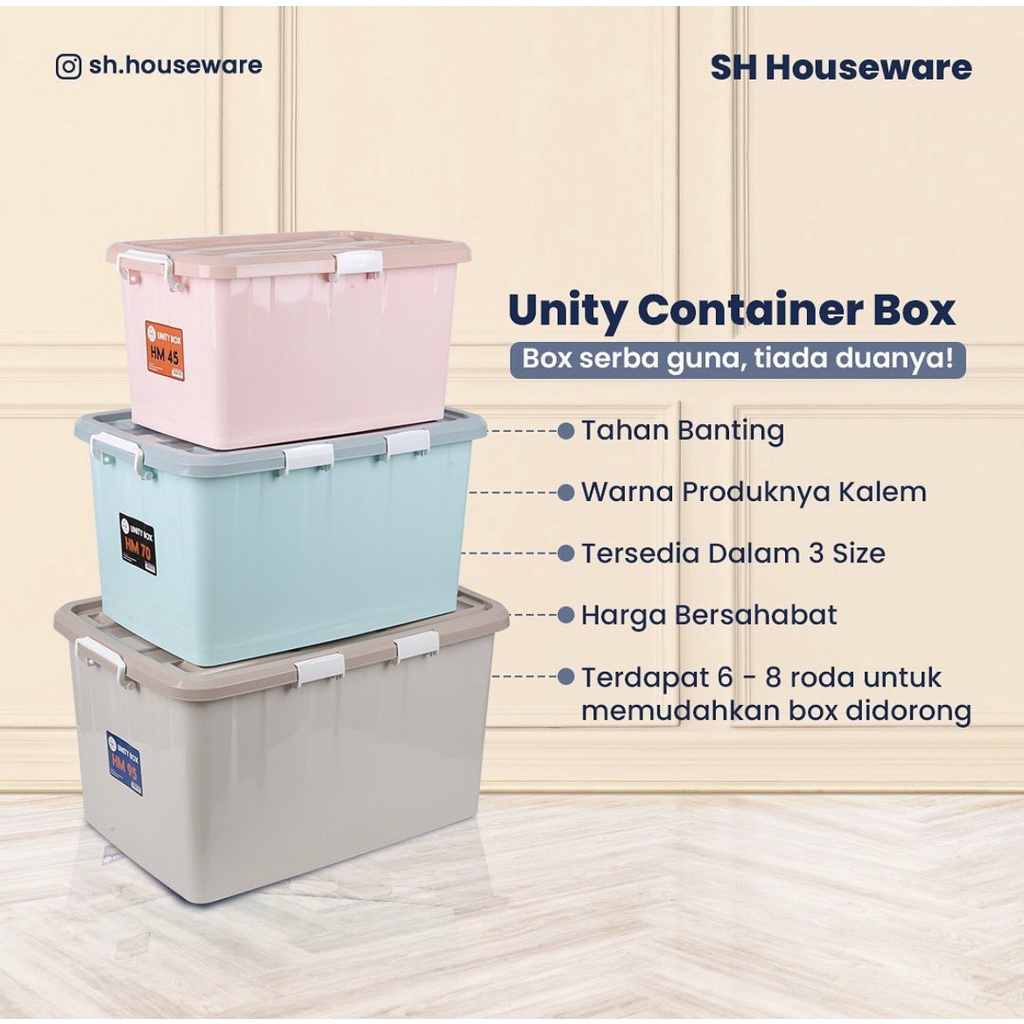 Jual Container Box Hommy Unity 45/70/95/130 Warna Pastel (Warna Soft ...