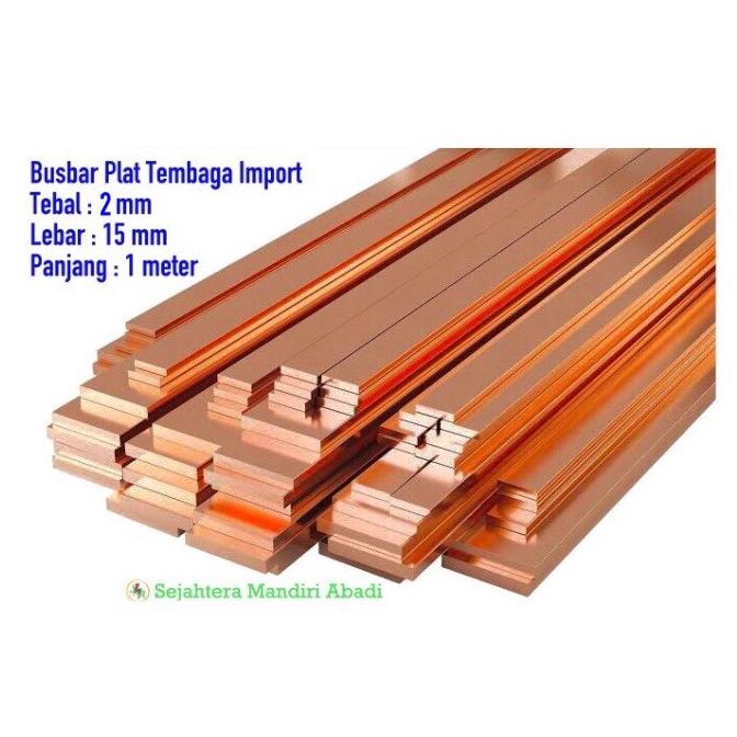 Jual SALE Rail Copper 2x15 Busbar Plat Tembaga Tebal 2mm Lebar 15mm Panjang 1m | Shopee Indonesia