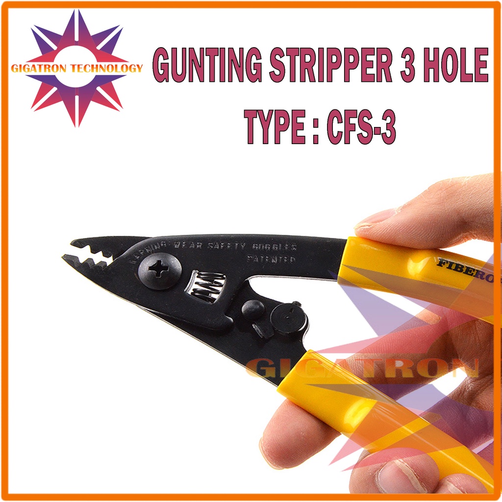 Jual Stripper Fiber Optik 3 Hole CFS-3 / Tang Fiber Optical Stripper ...