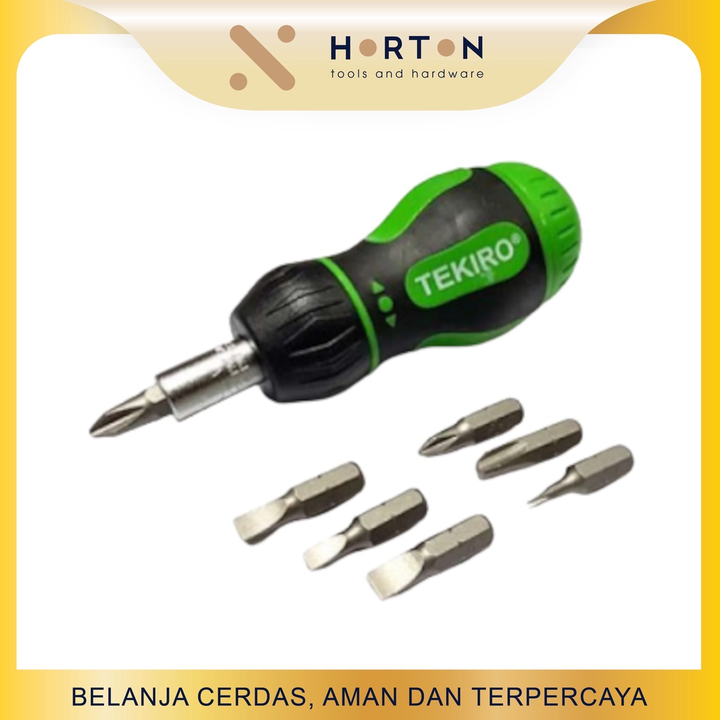 Jual TEKIRO Obeng Cebol Mini Set 7 Pcs / Stubby Rachet And Bits Set 7 ...
