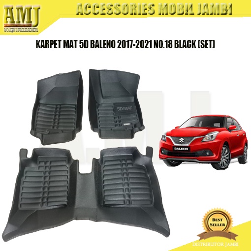 Jual KARPET MAT 5D BALENO 2017-2021 NO.18 BLACK (SET) - KARPET MANGKOK ...