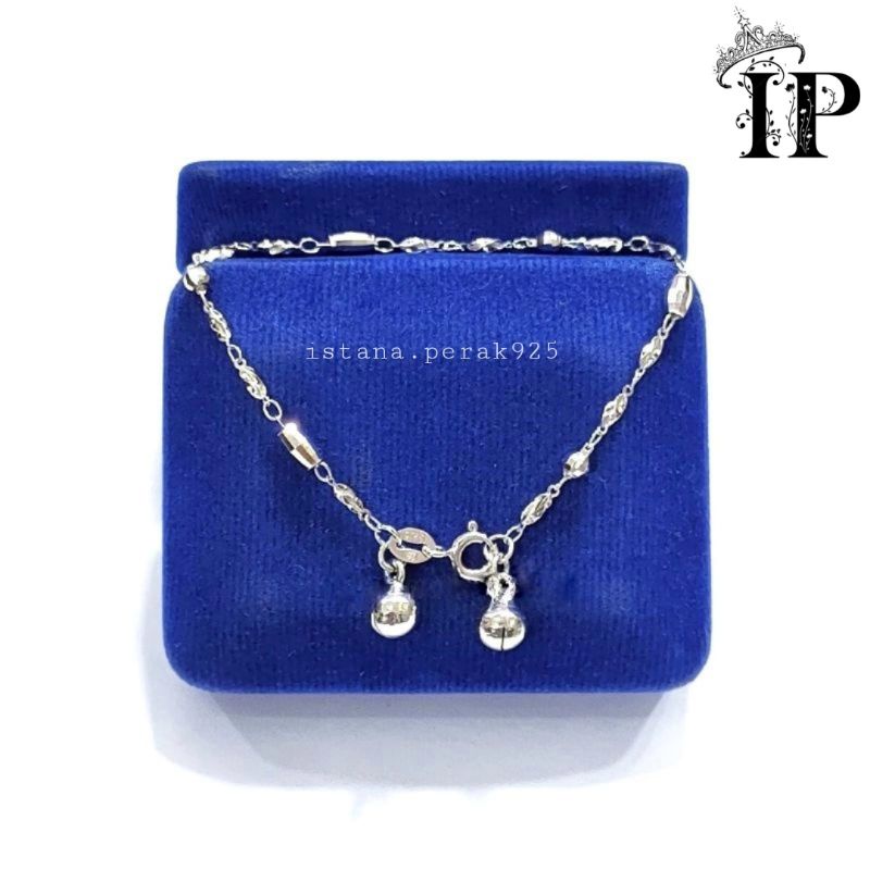 Jual Gelang Perak Asli Silver Tangan Wanita 925 Lapis Emas Putih Rantai ...