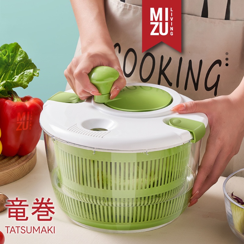 Jual MIZU TATSUMAKI 5L Vegetable Salad Spinner Pengering Sayuran Putar ...