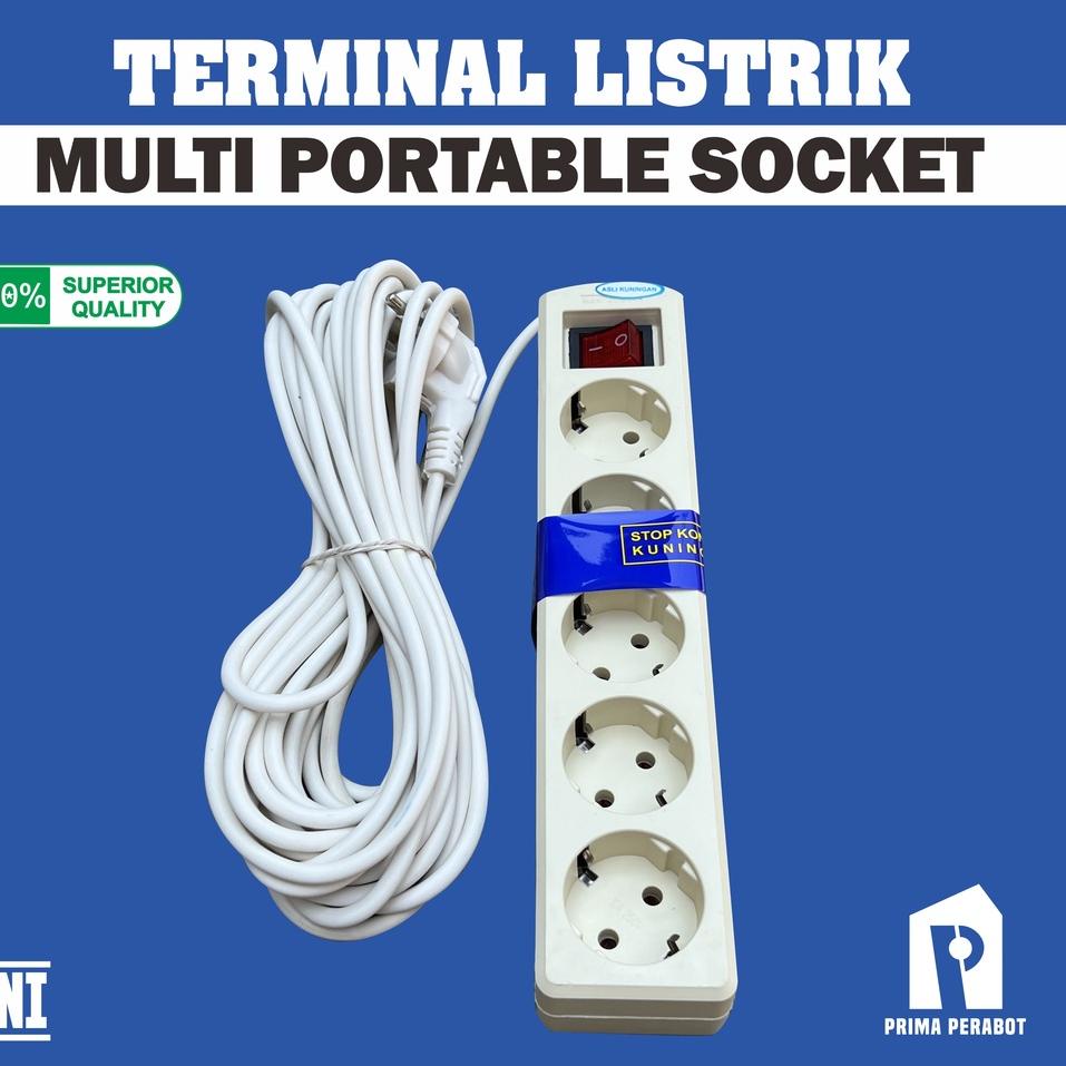 Jual Borong!! Stop Kontak Terminal Listrik 2/ 3/ 4/ 5 Lubang Panjang 10 ...