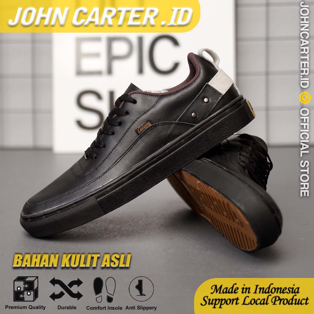 Jual John Carter x CRE - Sepatu Sneakers Putih Pria - Sepatu Casual Cowok Kulit Asli | Shopee ...