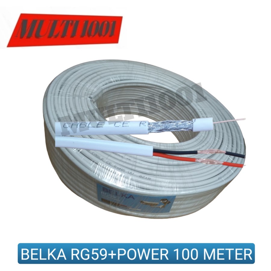 Jual Kabel CCTV RG59+Power BELKA Kabel CCTV 2 Jalur 100m Putih | Shopee ...