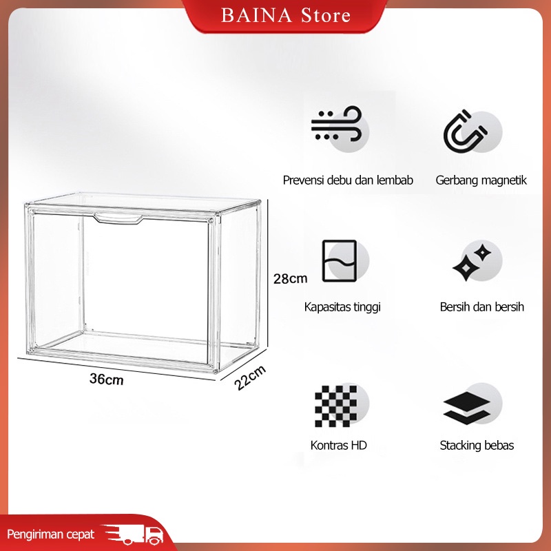 Jual 🇮🇩【BAINA】Box Tas Acrylic Transparent Storage Display Box / Kotak ...