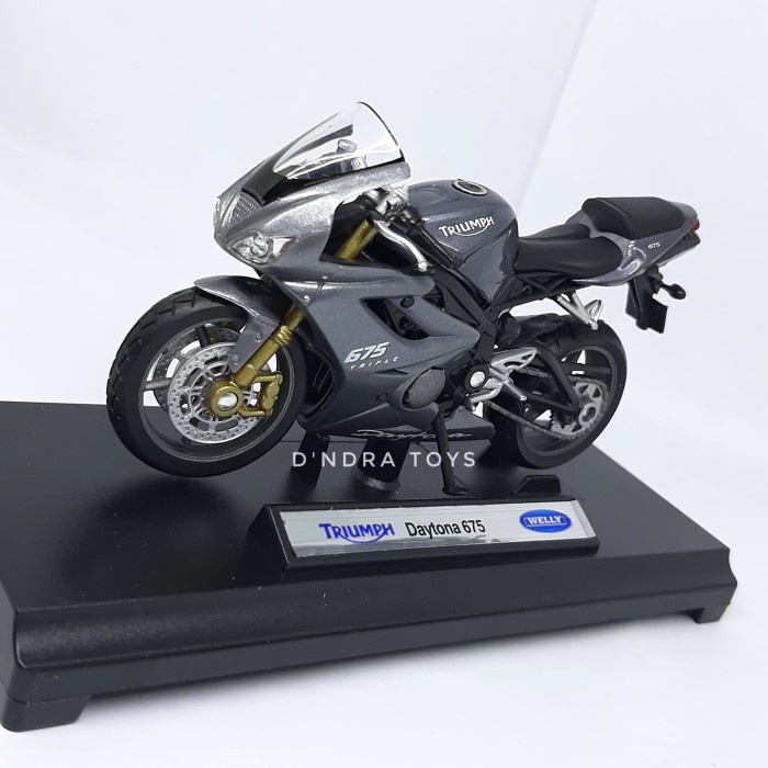 Jual Welly Triumph Diecast Miniatur Motor Daytona 675 Skala 1:18 ...