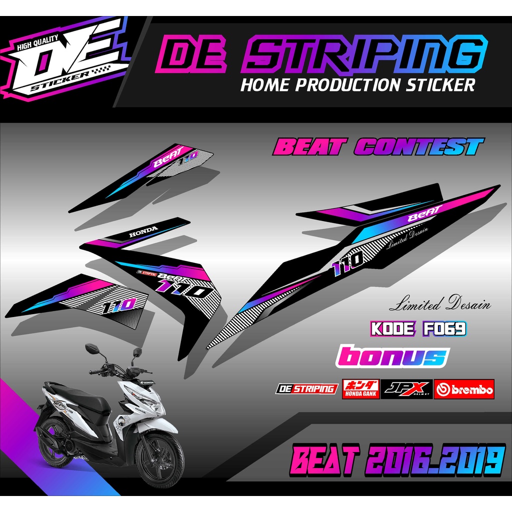 Jual Stiker Variasi Beat Street esp 2016-2019 DESAIN terbaru f069 ...