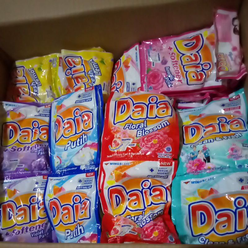 Jual DAIA Deterjen Bubuk 46 Gram 1 Renceng Isi 6 Sachet All Varian Daya Powder Detergent Clean ...