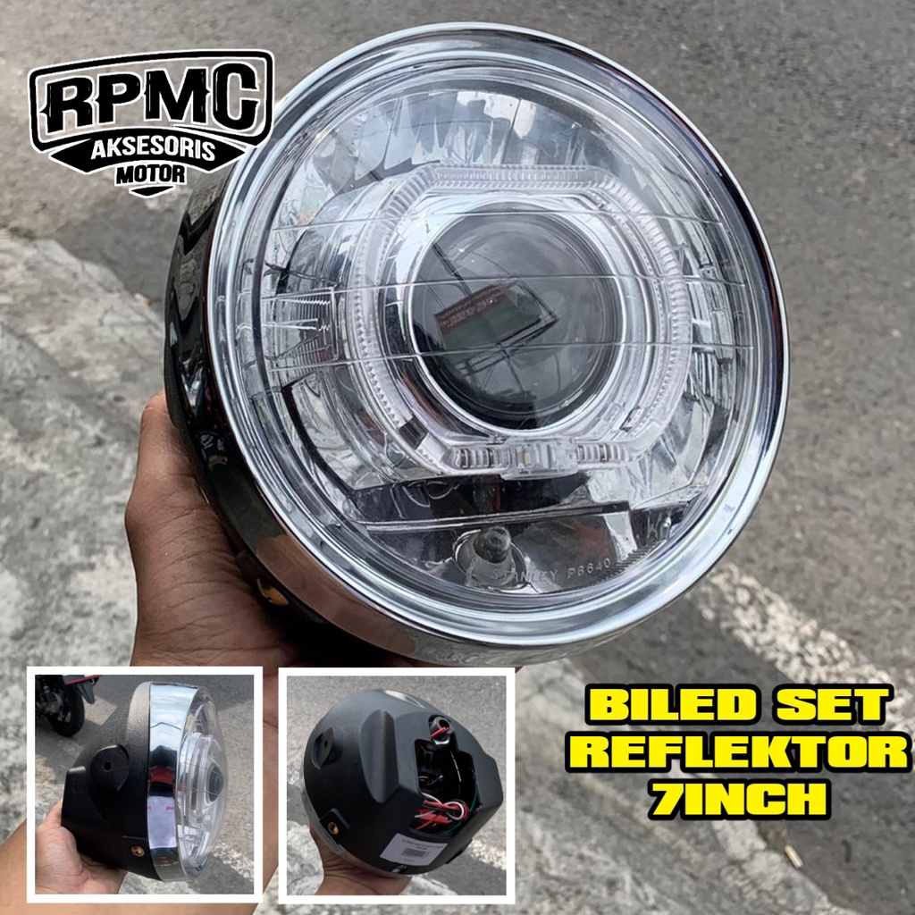Jual LAMPU DEPAN BILED SET REFLEKTOR 7 INCH PNP TIGER MEGAPRO NINJA RX ...