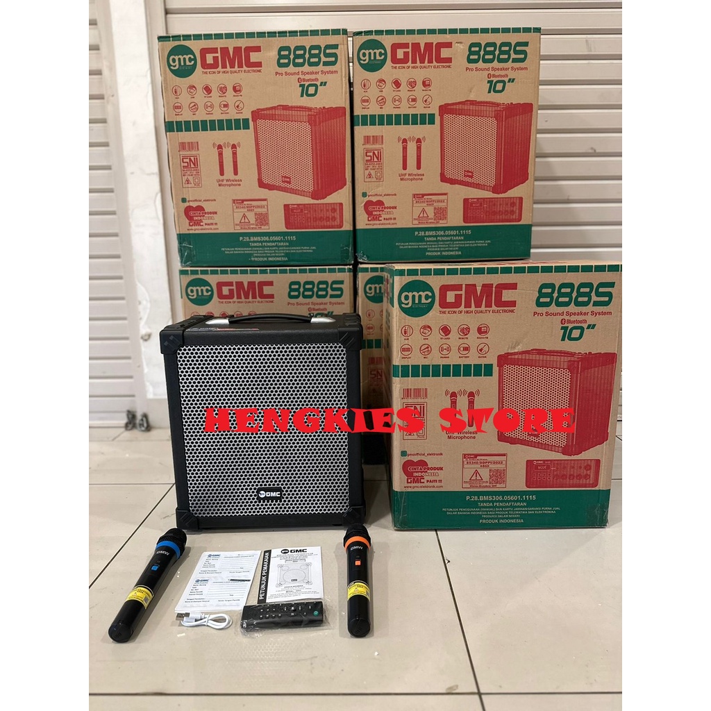 Jual SPEAKER GMC 888S MULTIMEDIA BLUETOOTH 10 INCH + 2 MIC WIRELESS ...