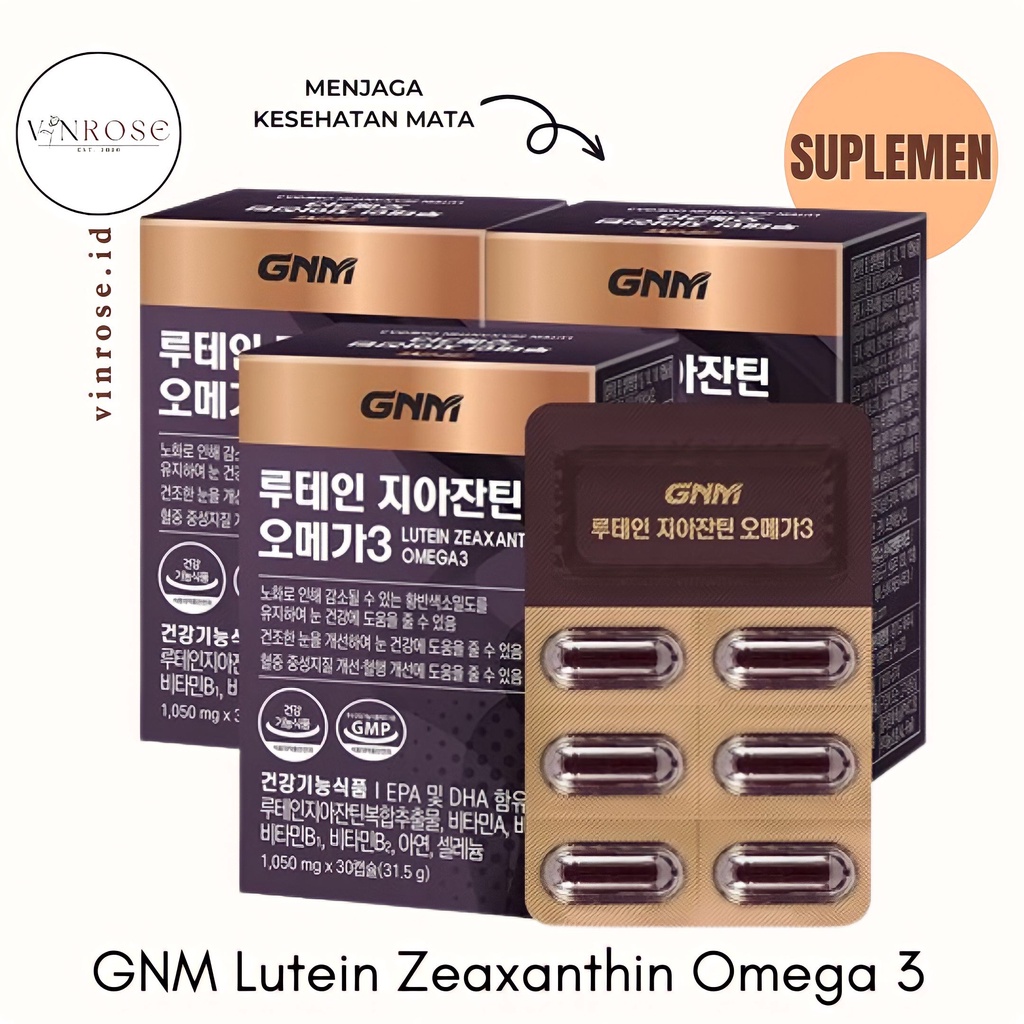 Jual GNM Lutein Zeaxanthin Omega3 Vitamin Korea untuk Kesehatan Mata 30 Kapsul | Shopee Indonesia