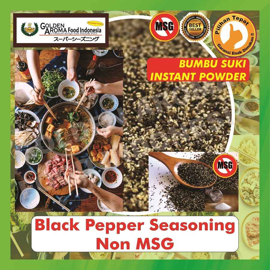 Jual BUMBU STEAMBOAT Black Pepper Seasoning Non MSG 1Kg Suki Instan ...