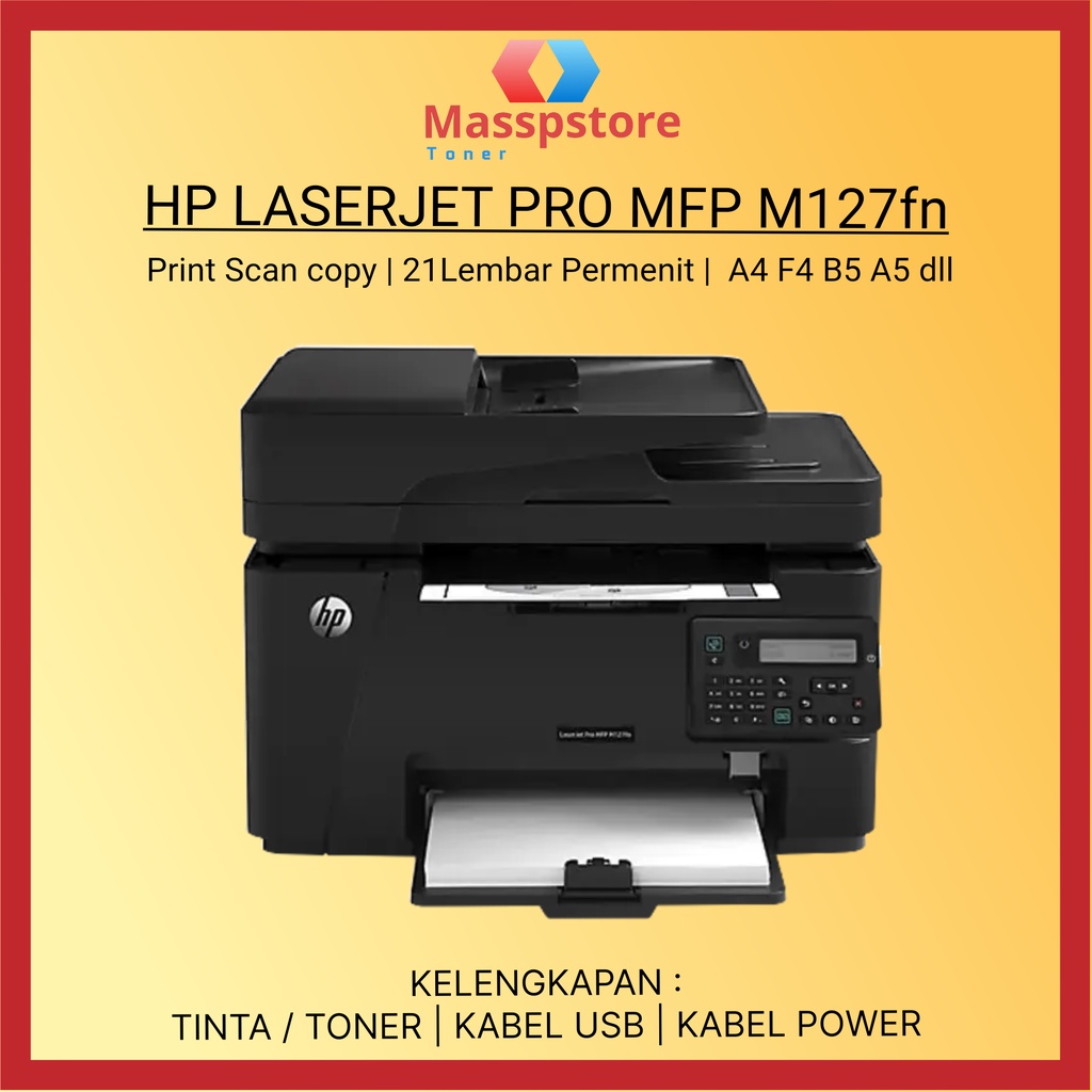 Jual Printer Hp LaserJet Pro mfp M127fn Printer Laser Hitam putih Scan ...