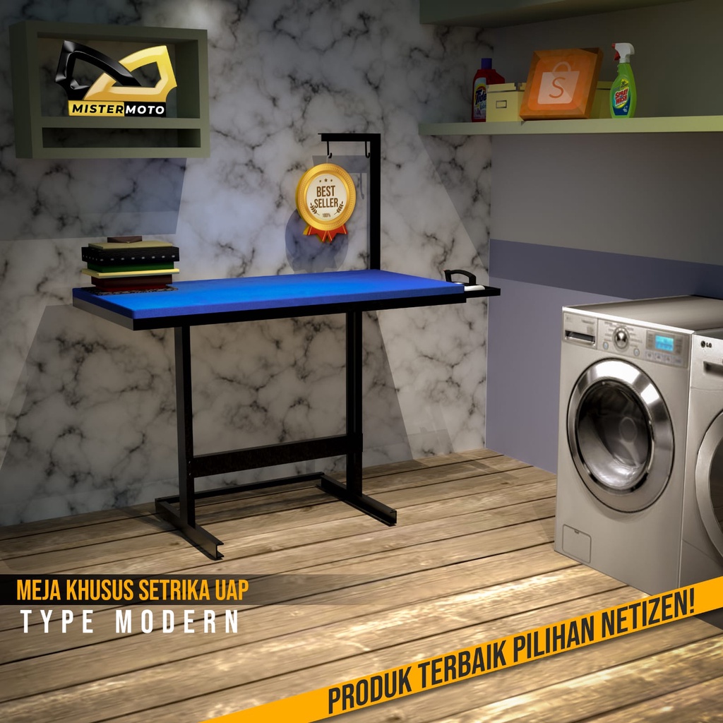 Jual Meja Setrika Uap New Table Steam MISTERMOTO Grade Terbaik | Shopee ...