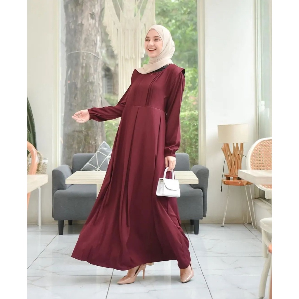 Jual Gamis Polos Lebaran Warna Hijau Avocado Alpukat Olive Emerald Neon ...