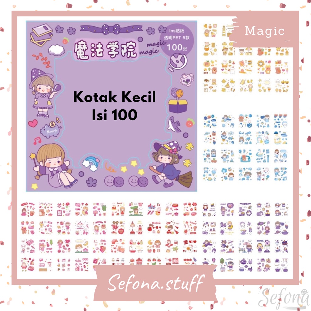 Jual [Kotak Kecil] 100 Lembar Stiker Box Motif Kartun Momo, Bobo ...