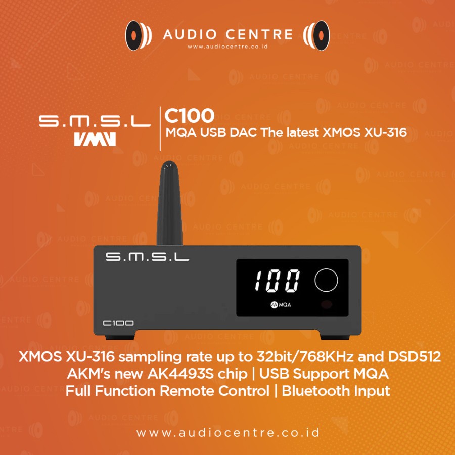 Jual SMSL C100 C 100 USB MQA DAC with AK4493S Chip | Shopee Indonesia