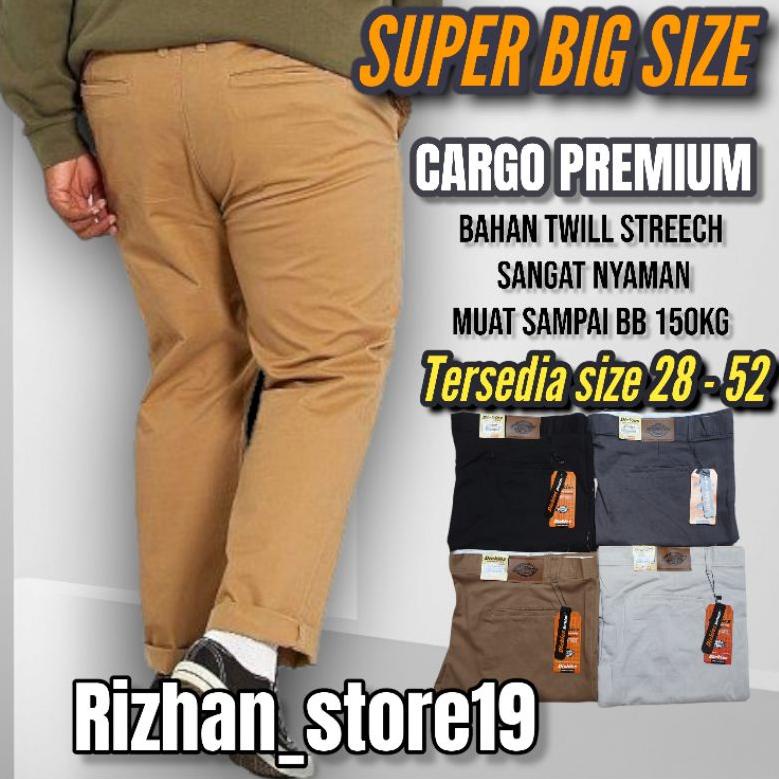 Jual MENARIK Celana Chino Panjang Pria Jumbo Big Size Bahan Melar Elastic Original Reguler Fit ...