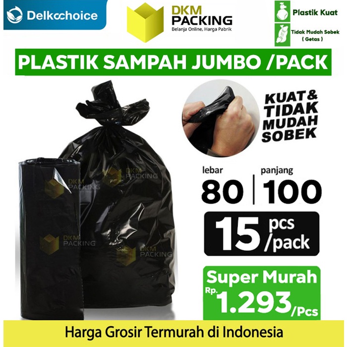 Jual KANTONG PLASTIK SAMPAH HITAM TEBAL TRASH BAG ANTI BOCOR JUMBO PREMIUM TERMURAH SATUAN ...