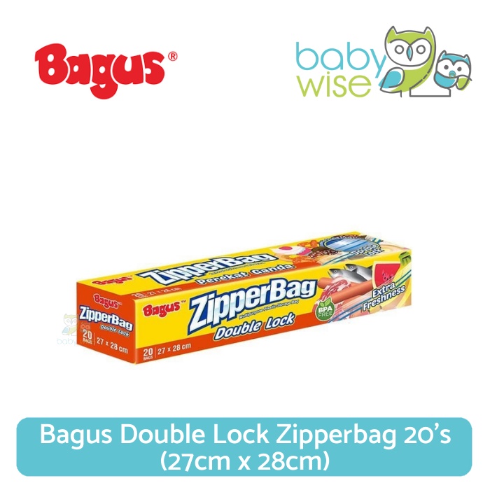 Jual Bagus Double Lock Zipperbag 20's (27cm x 28cm) | Shopee Indonesia