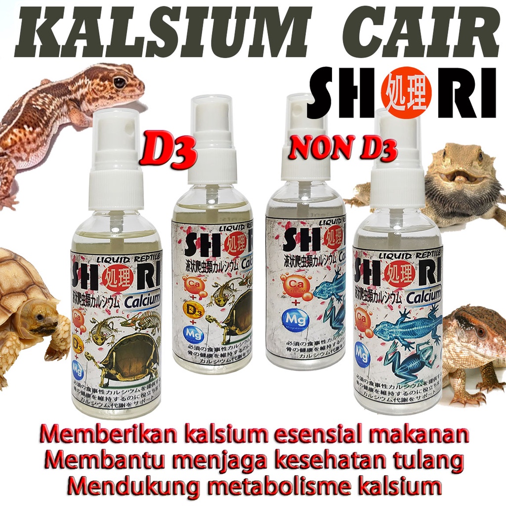Jual SHORI REPTILE CALCIUM LIQUID VITAMIN KADAL KURA ULAR BIAWAK ...