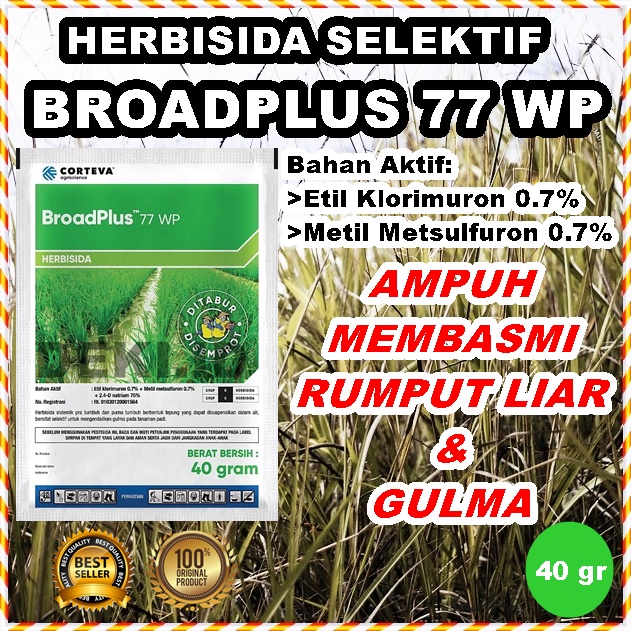 Jual Broadplus 77 WP 40gr Herbisida Sistemik Padi Pembasmi Rumput Gulma Tanaman Broad Plus Ally ...
