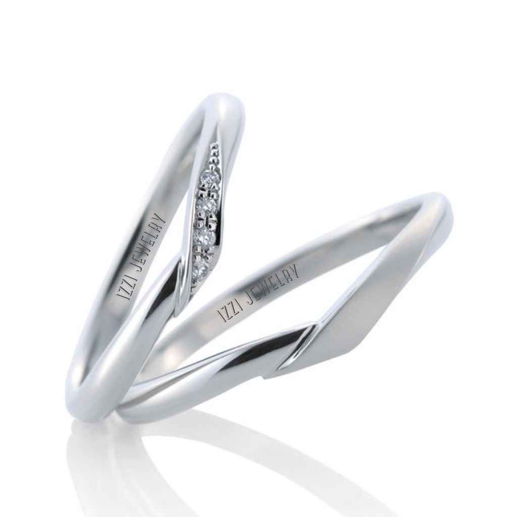 Jual Izzi Jewelry - Cincin Nikah Perak Couple Tunangan V Shape ...